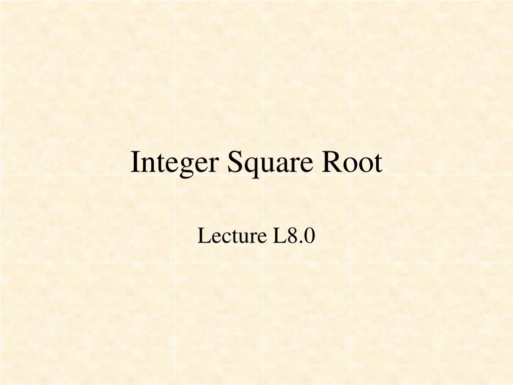 PPT - Creating Datapath for Integer Square Root Algorithm PowerPoint ...