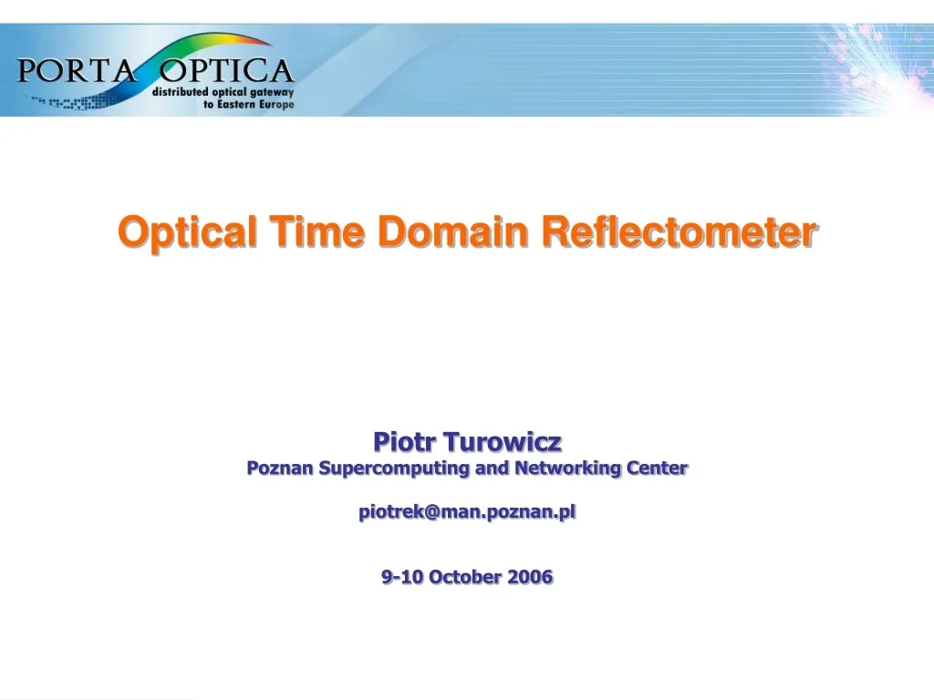 PPT - Optical Time Domain Reflectometer PowerPoint Presentation, free ...