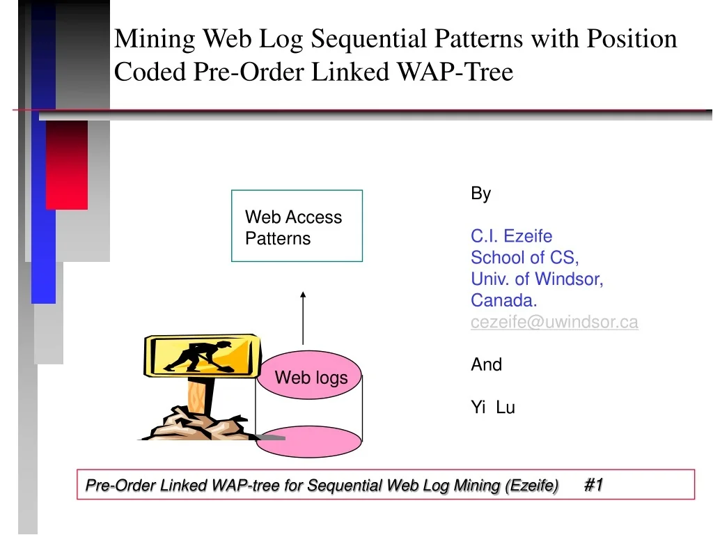 PPT - Mining Web Log Sequential Patterns with Position Coded Pre-Order Linked WAP-Tree ...