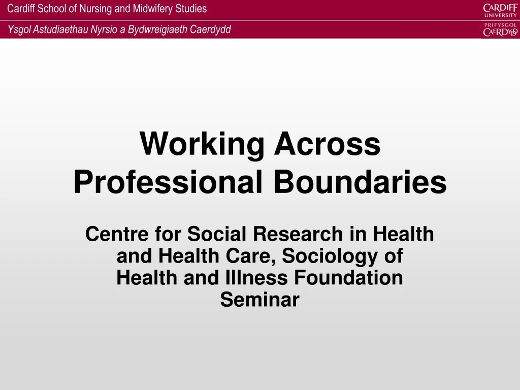 PPT - Professions and Boundaries in Healthcare PowerPoint Presentation ...