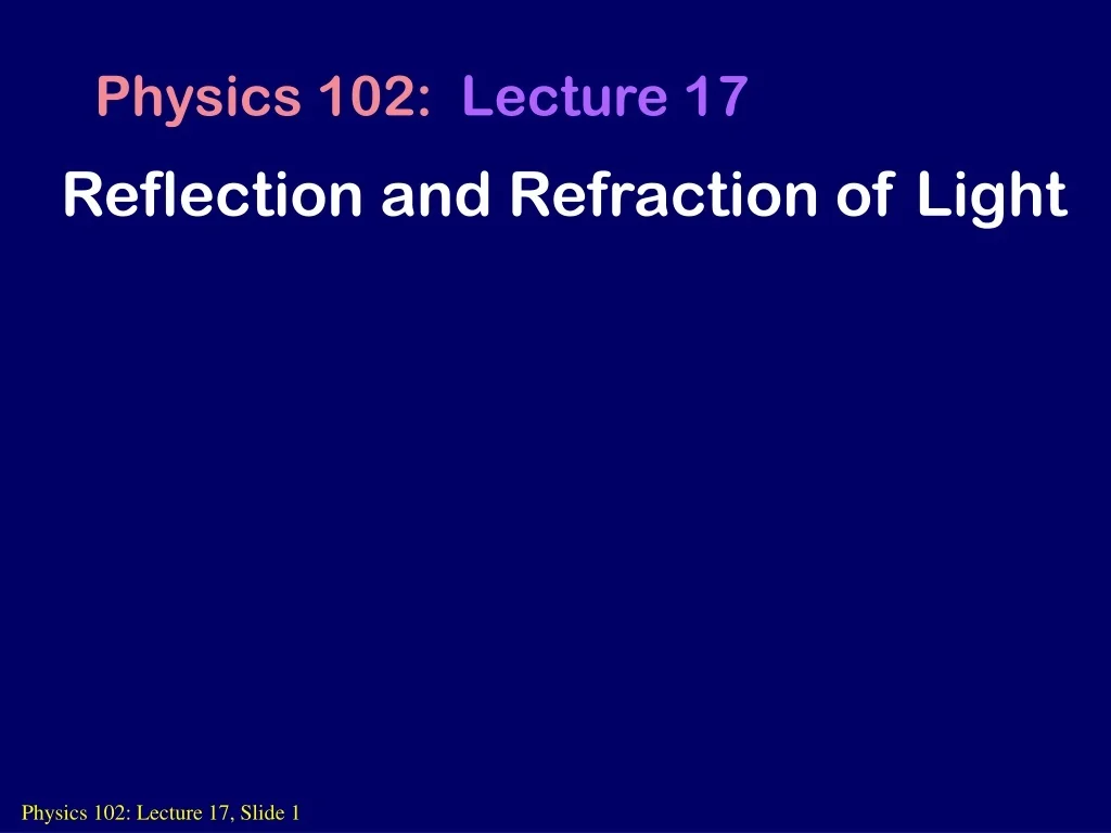 PPT - Light Reflection & Refraction in Physics: Concepts & Equations ...