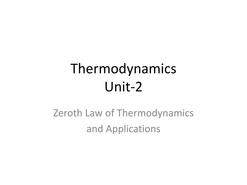 PPT - Zeroth Law of Thermodynamics PowerPoint Presentation, free ...