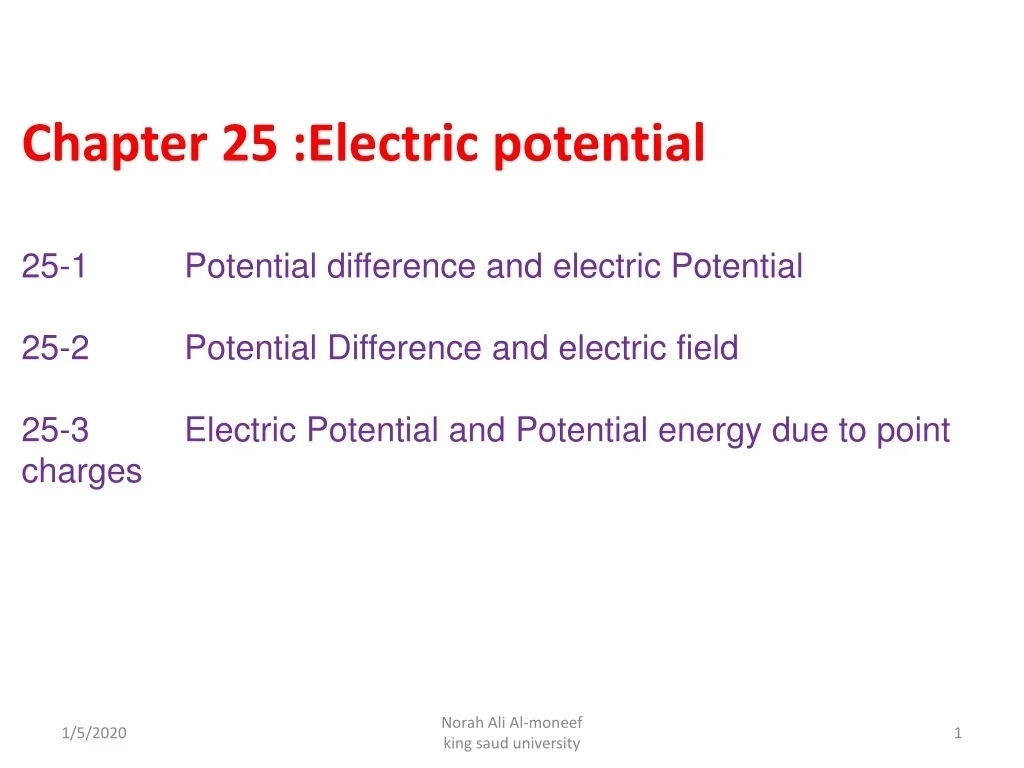 PPT - Electric Potential and Potential Energy in Physics PowerPoint ...