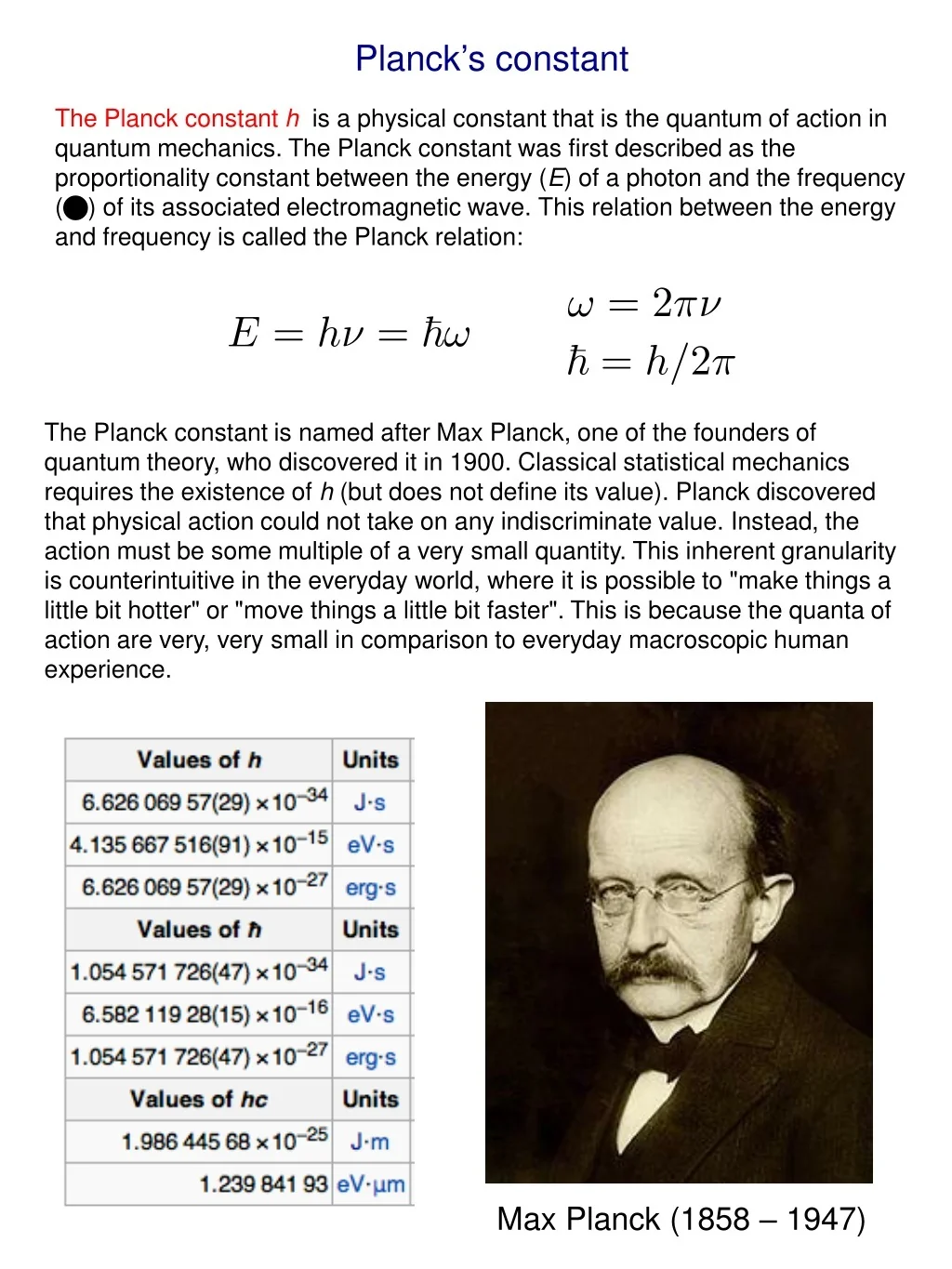 PPT - Planck ’ s constant PowerPoint Presentation, free download - ID ...