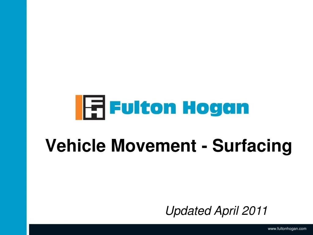 PPT - Vehicle Movement & Surfacing Competency Training PowerPoint ...