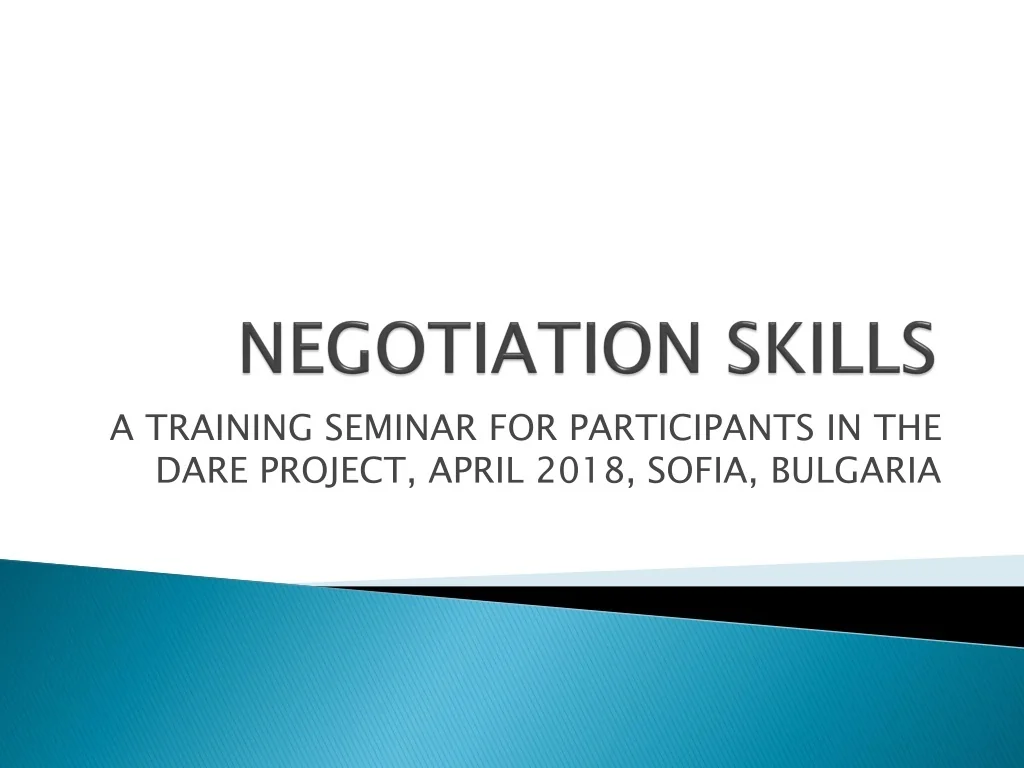 PPT - NEGOTIATION SKILLS PowerPoint Presentation, free download - ID ...