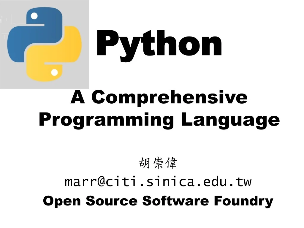 PPT - Python: A Comprehensive Programming Language PowerPoint ...