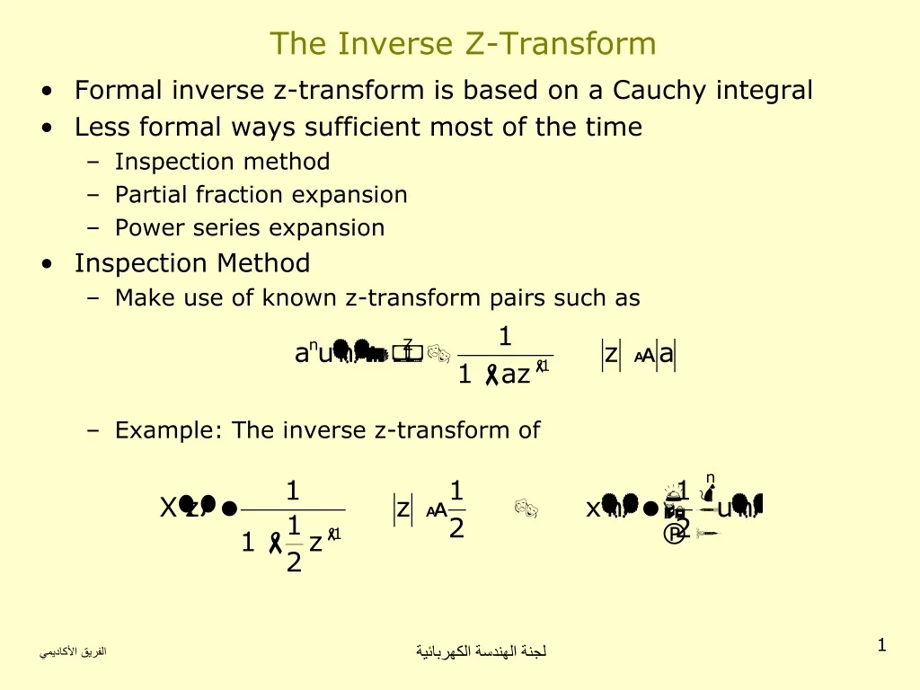 PPT - Understanding Inverse Z-Transform Methods & Examples PowerPoint Presentation - ID:9643277