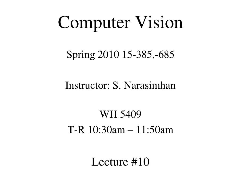 PPT - Shape from Shading | Computer Vision Lecture | Spring 2010 ...