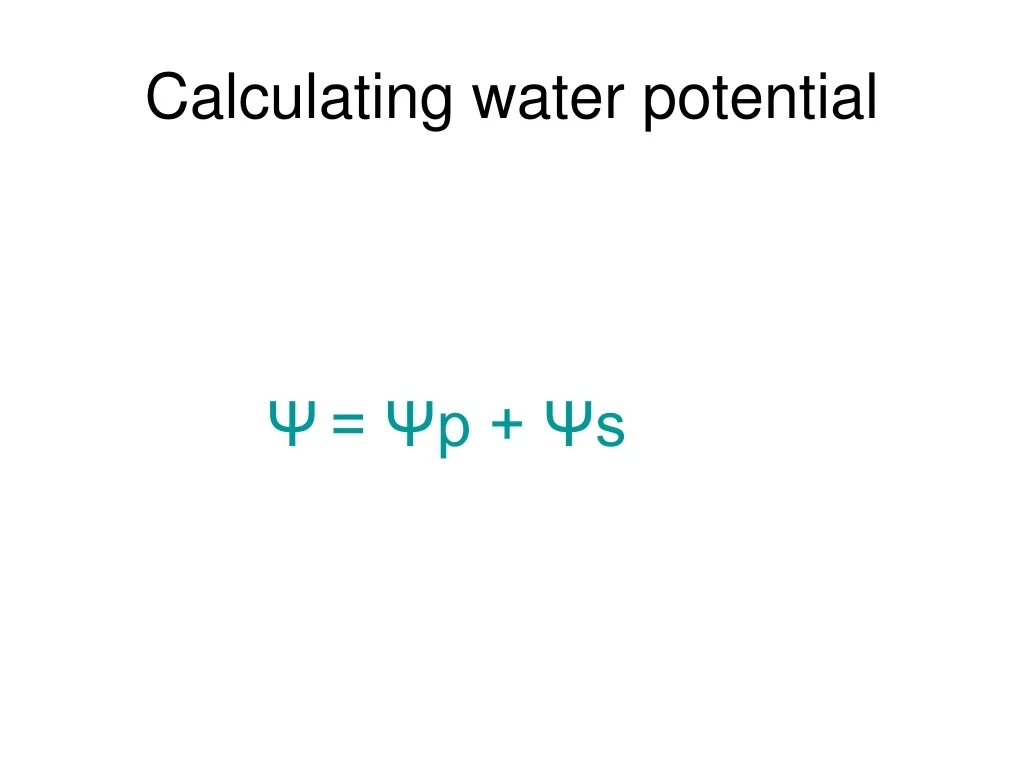 PPT - Water Potential in Plant Cells PowerPoint Presentation, free ...