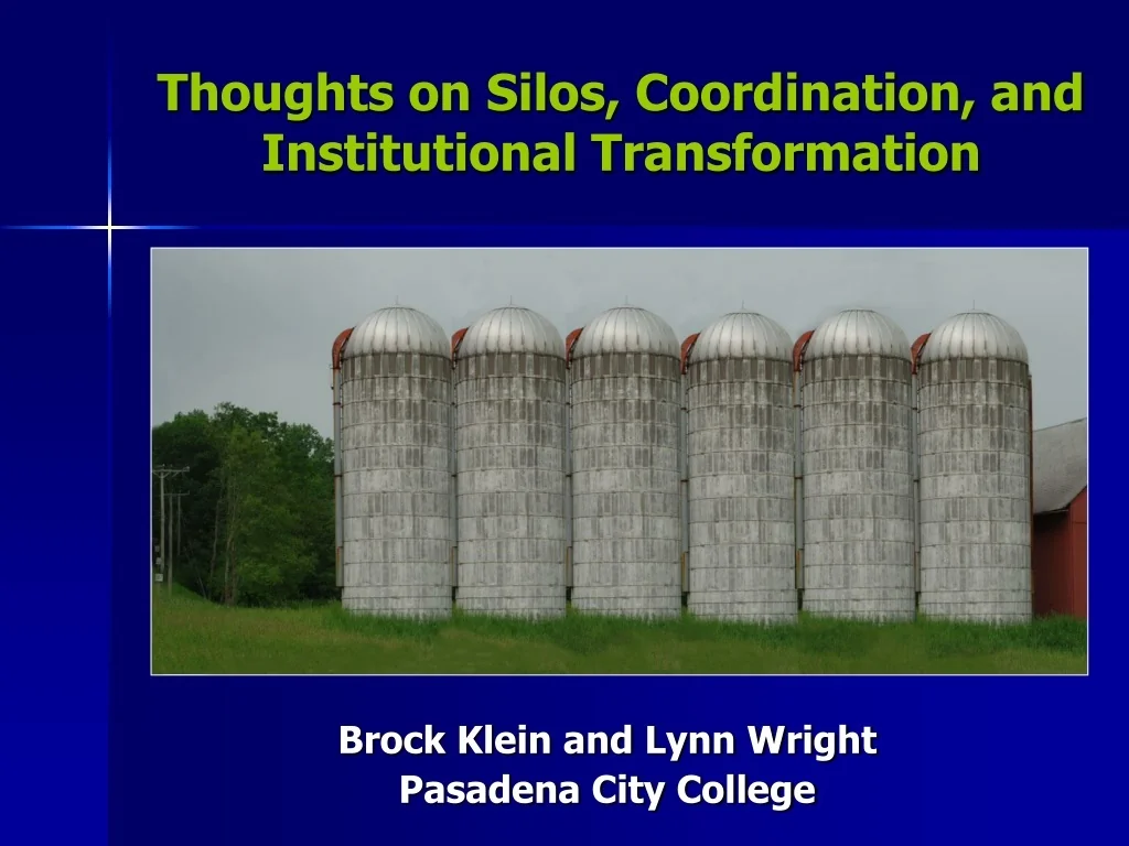 PPT - Transforming Institutions: Overcoming Silos through Coordination ...