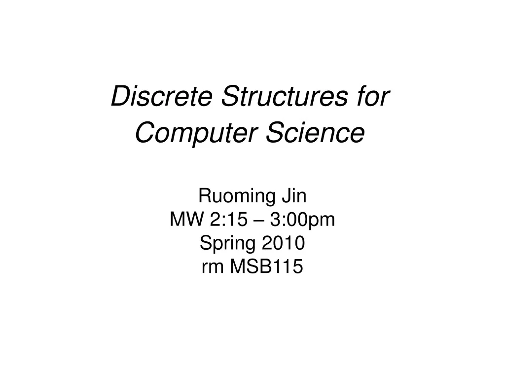 Ppt Discrete Structures For Computer Science Course Powerpoint