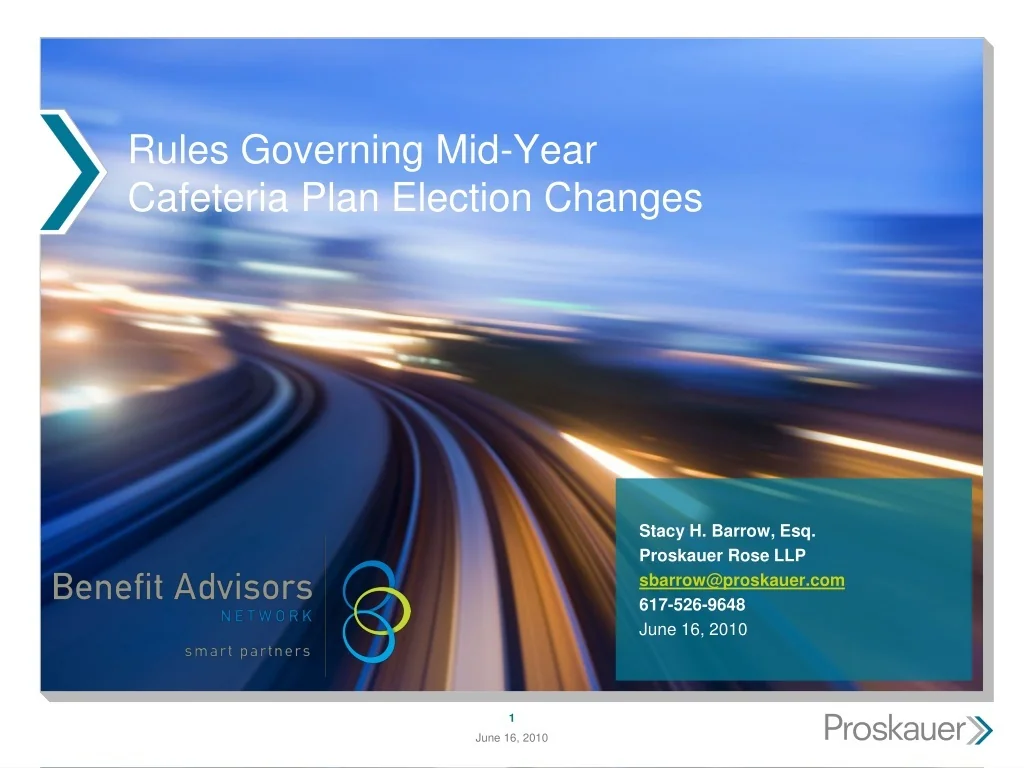 PPT - Rules Governing Mid-Year Cafeteria Plan Election Changes ...