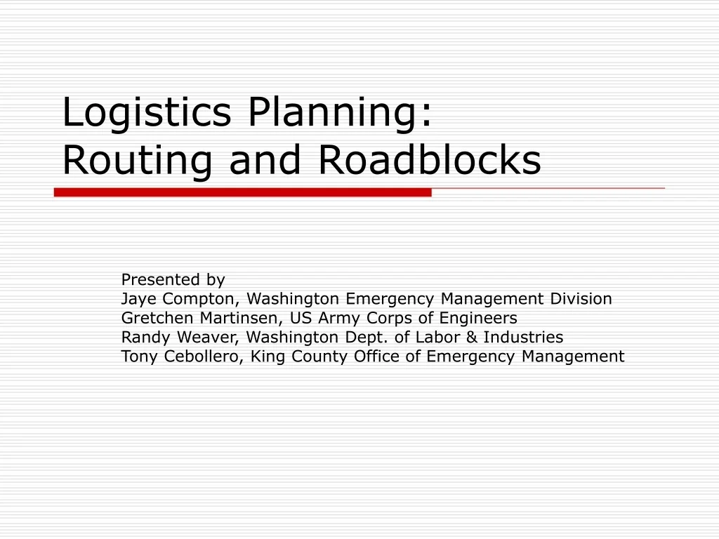 PPT - Effective Logistics Planning for Successful Routes PowerPoint ...