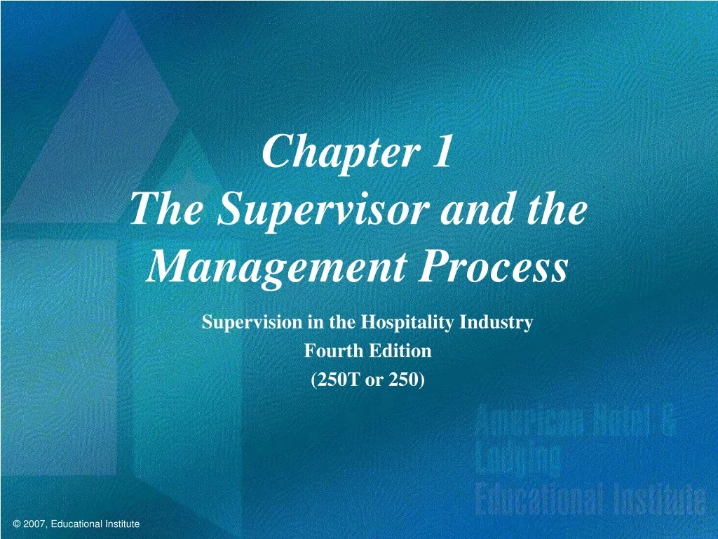 PPT - Management Principles in Hospitality Industry PowerPoint ...