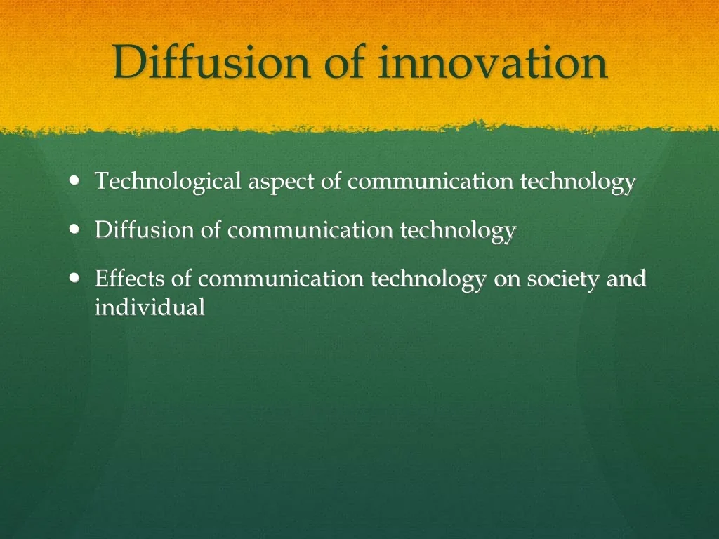 PPT - Diffusion of innovation PowerPoint Presentation, free download ...
