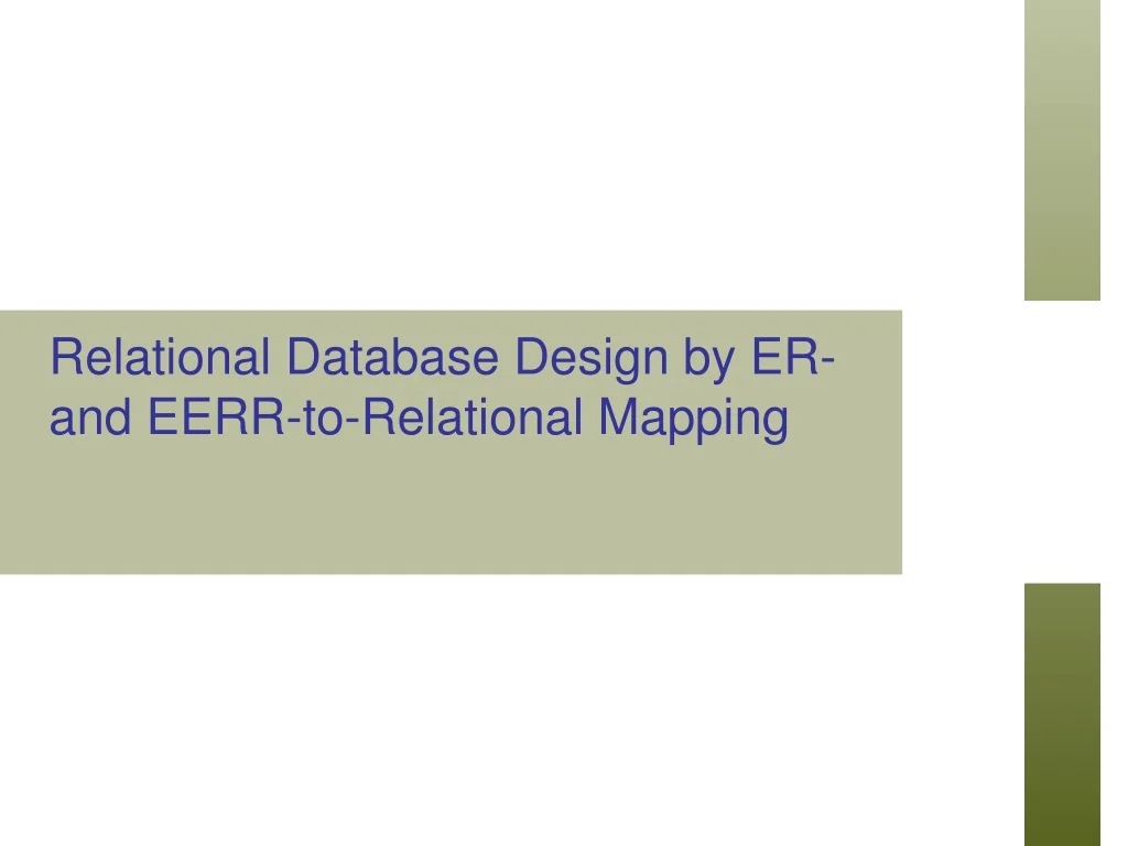 PPT - ER-to-Relational Mapping Algorithm: Database Design Guide PowerPoint Presentation - ID:9647364