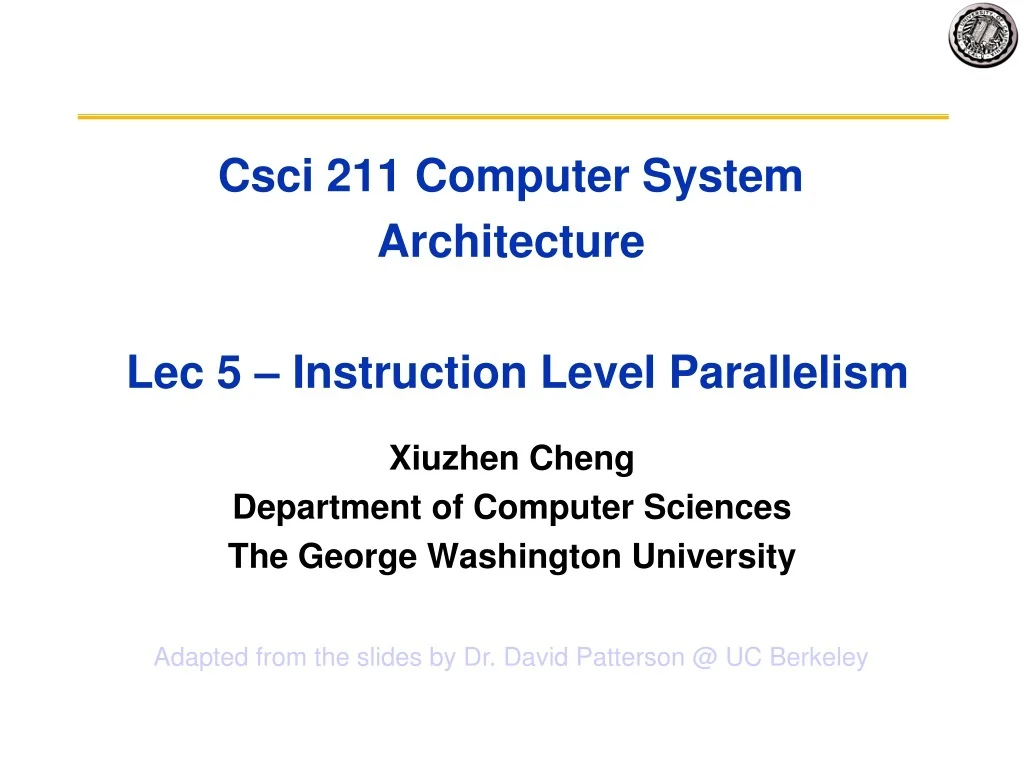 PPT - Instruction-Level Parallelism and Speculation in Computer System Architecture PowerPoint ...