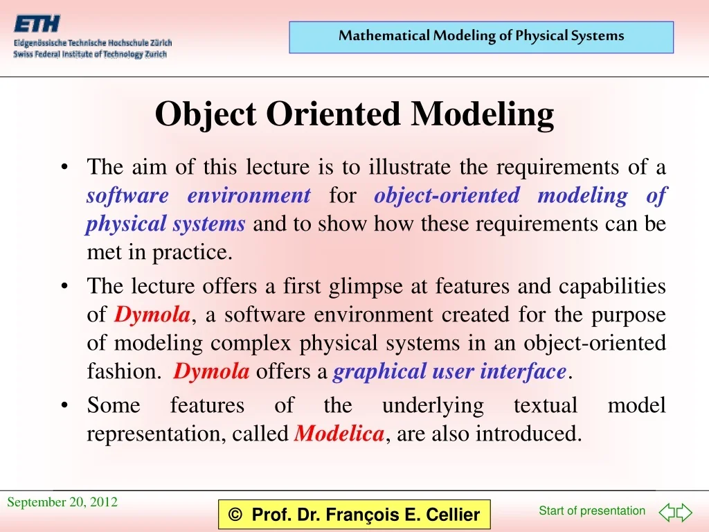 PPT - Object-Oriented Modelica: Software Environment and Modeling Requirements PowerPoint ...