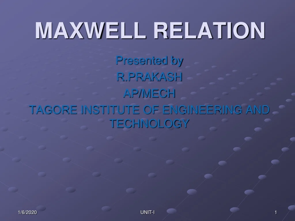 PPT - MAXWELL RELATION PowerPoint Presentation, free download - ID:9652501