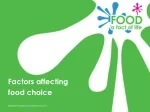 PPT - Factors Affecting Food Choices PowerPoint Presentation, free ...