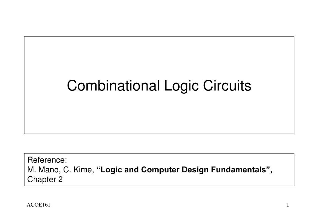 PPT - Combinational Logic Circuits PowerPoint Presentation, free ...