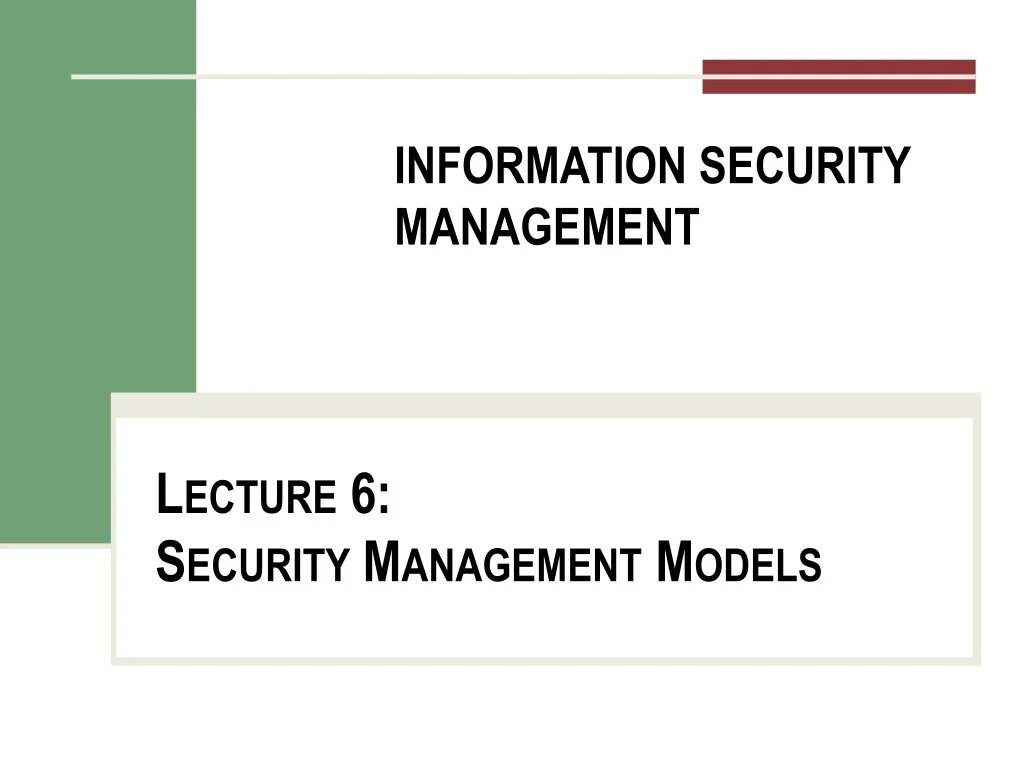PPT - Security Management Models and Access Control Methods PowerPoint ...
