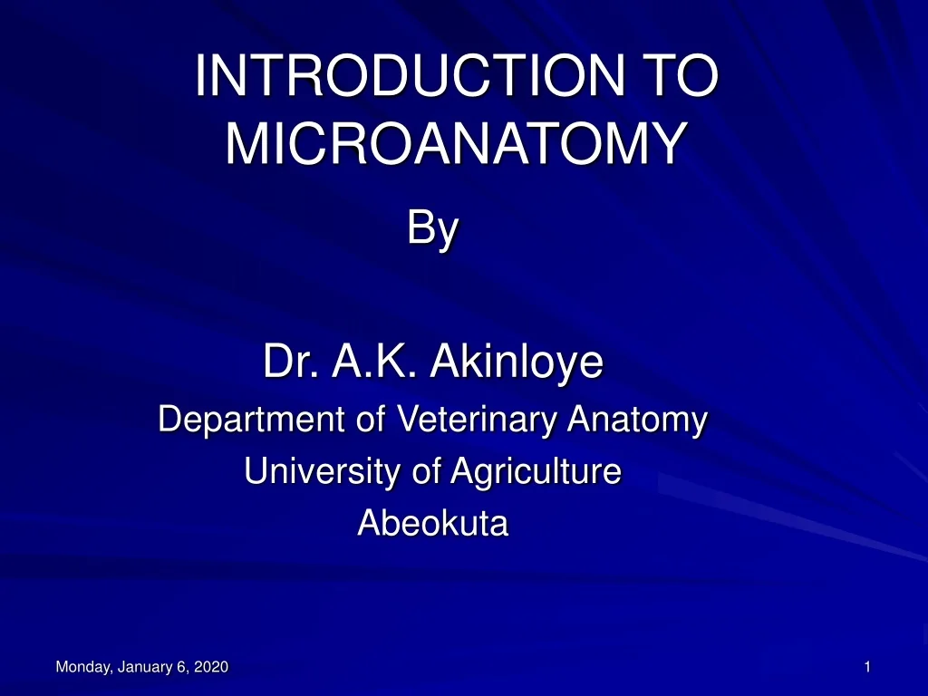 PPT - INTRODUCTION TO MICROANATOMY PowerPoint Presentation, free ...
