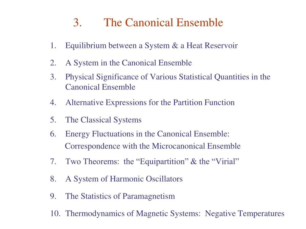 PPT - 3. The Canonical Ensemble PowerPoint Presentation, free download ...