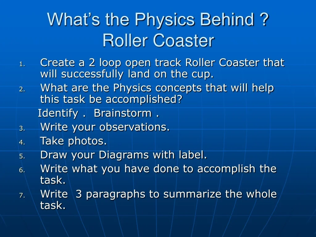 PPT - What’s the Physics Behind ? Roller Coaster PowerPoint ...
