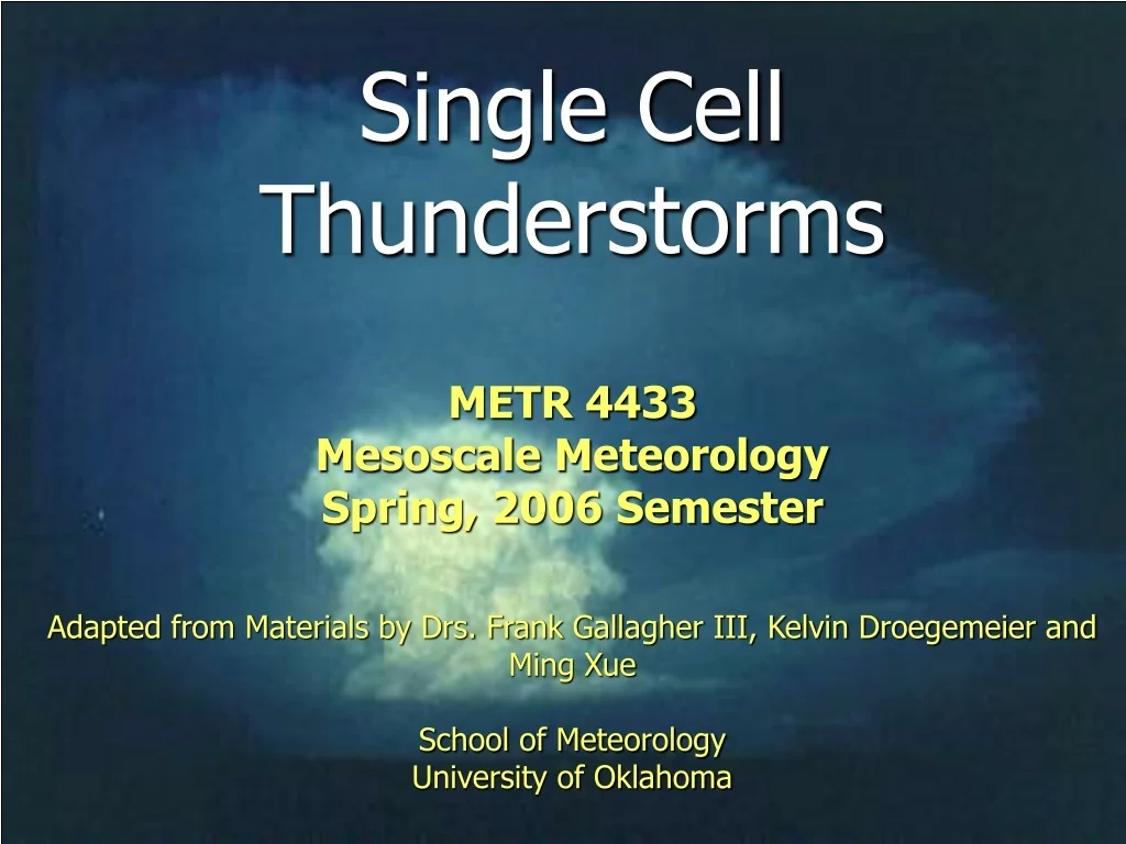 PPT - Thunderstorm Classification & Convection Dynamics in Meteorology ...
