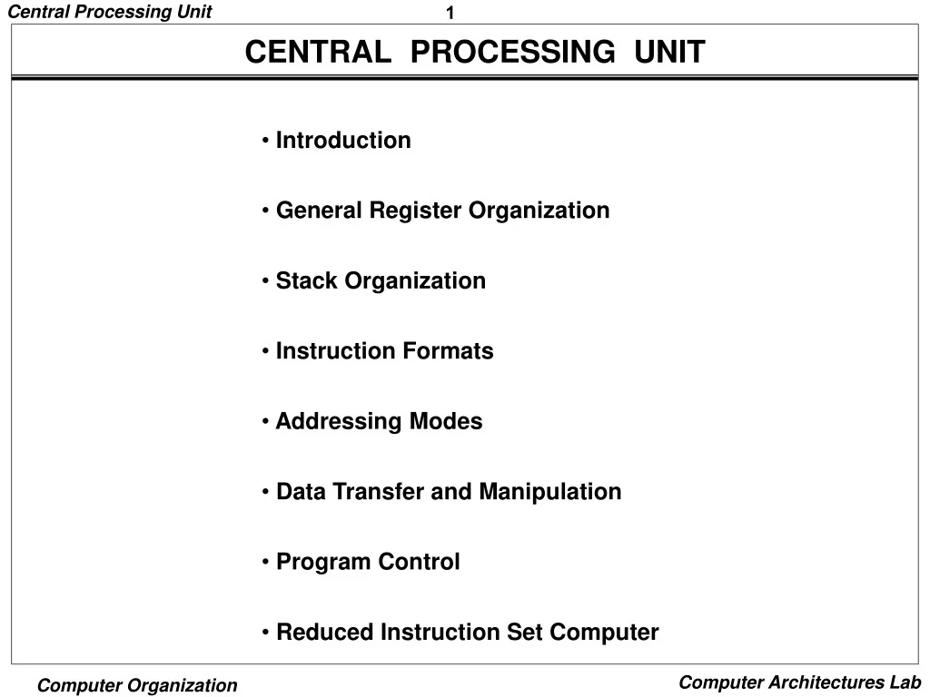 PPT - CENTRAL PROCESSING UNIT PowerPoint Presentation, free download - ID:9667037