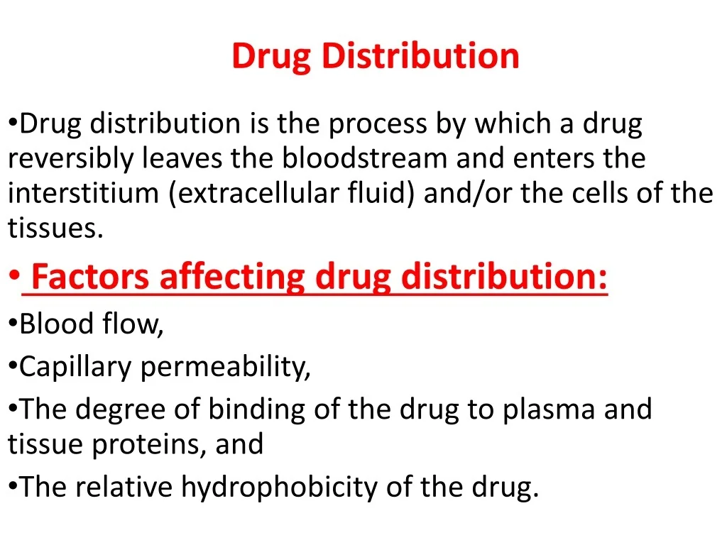 PPT - Drug Distribution PowerPoint Presentation, free download - ID:9668067