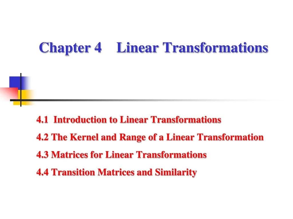 PPT - Linear Transformations: Basics and Matrices PowerPoint ...