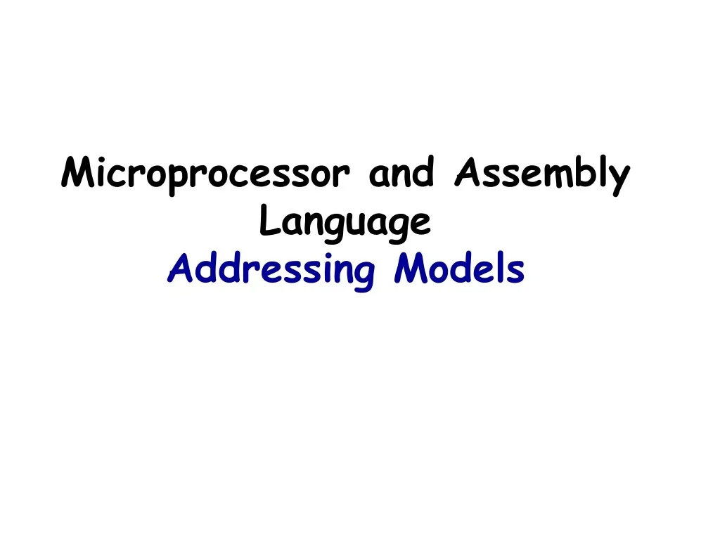 PPT - Microprocessor Operation Modes and Memory Addressing PowerPoint ...