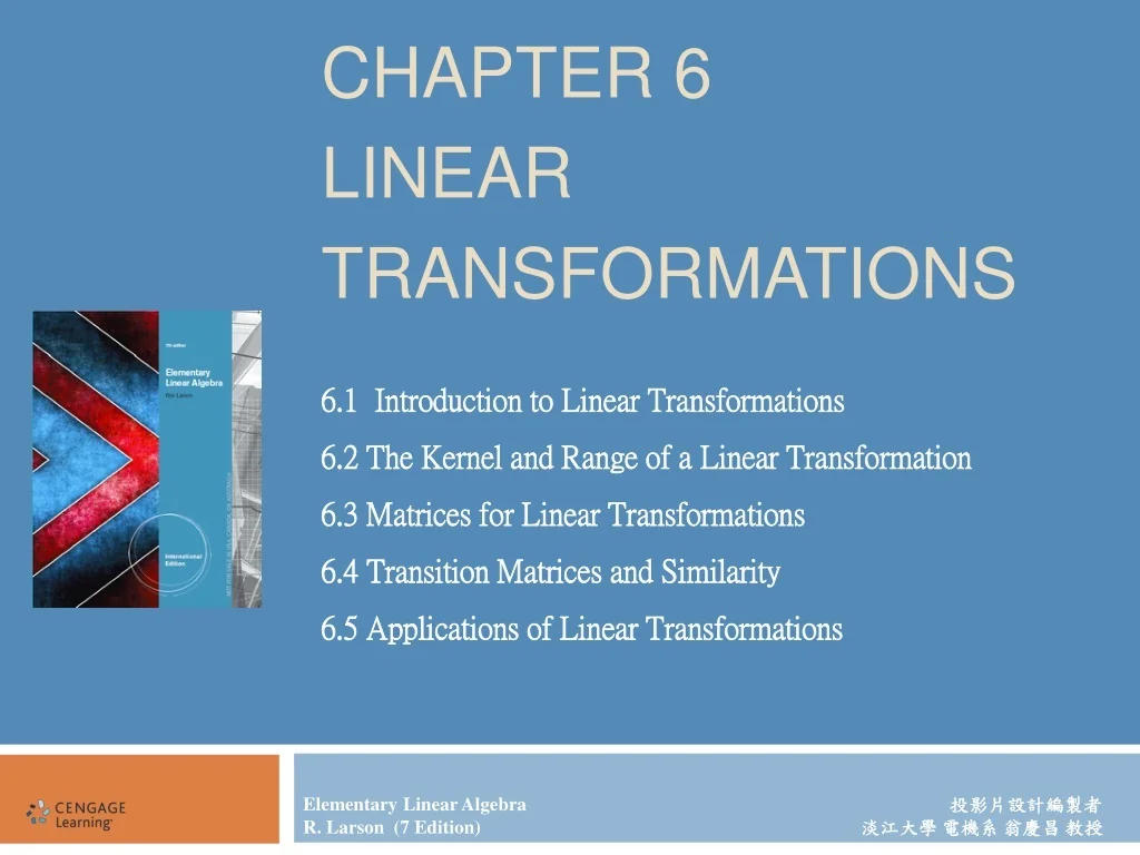 PPT - Exploring Linear Transformations: Theory and Applications ...