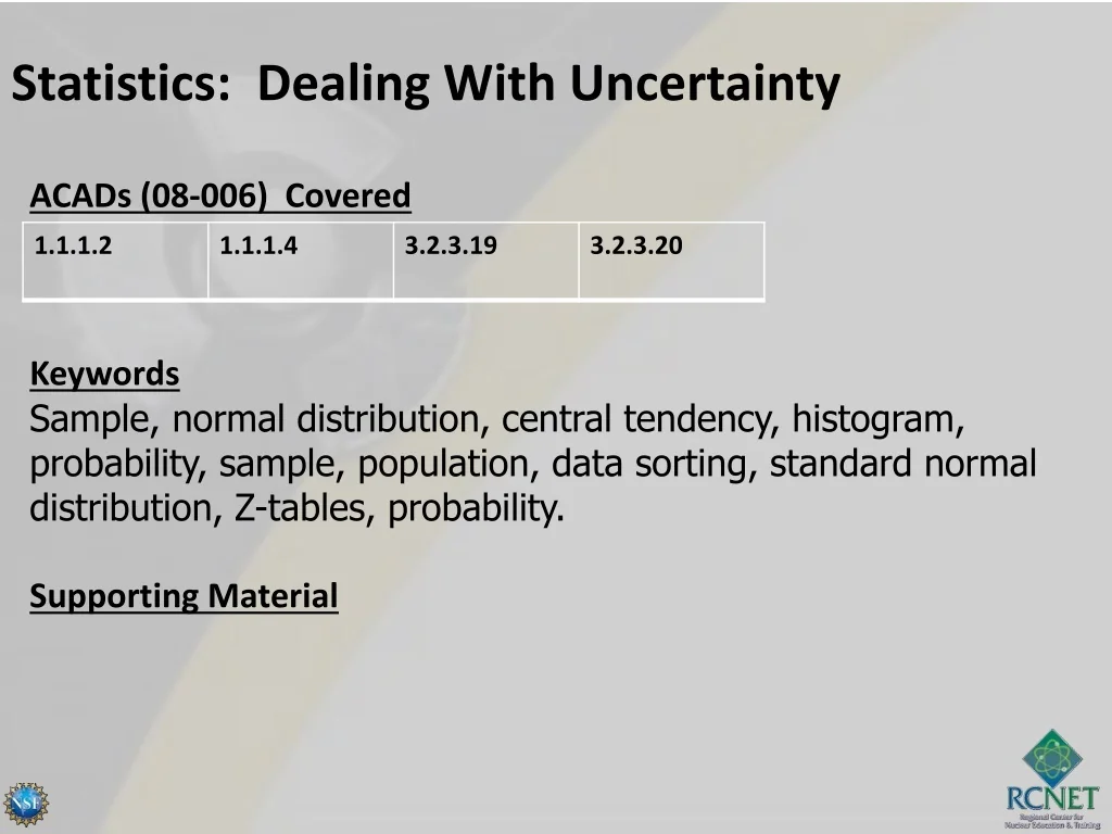 PPT - Statistics: Dealing With Uncertainty in Data Analysis PowerPoint ...