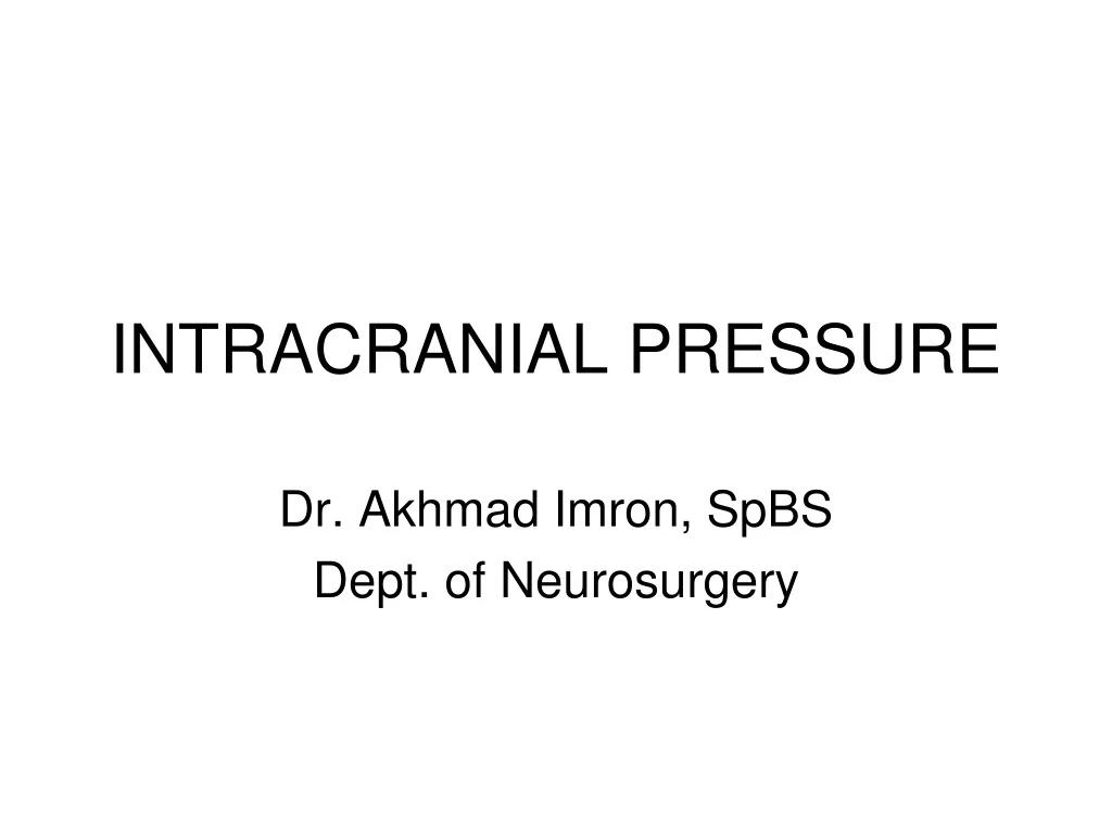 PPT - Managing Intracranial Pressure: Understanding Compensatory ...