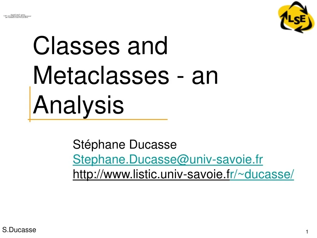 PPT - Classes and Metaclasses in Object-Oriented Programming PowerPoint ...