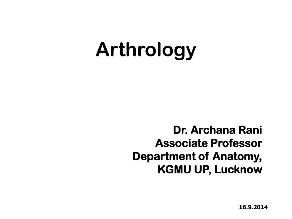 PPT - Arthrology PowerPoint Presentation, free download - ID:9677245