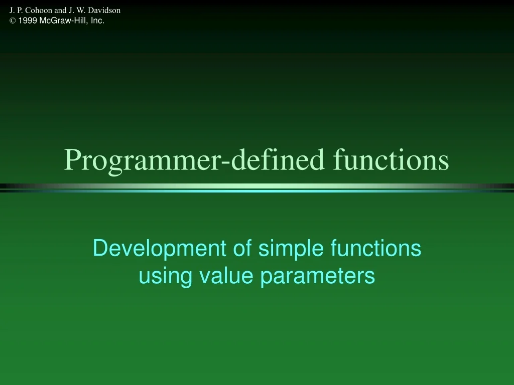 PPT - Programmer-defined functions PowerPoint Presentation, free ...