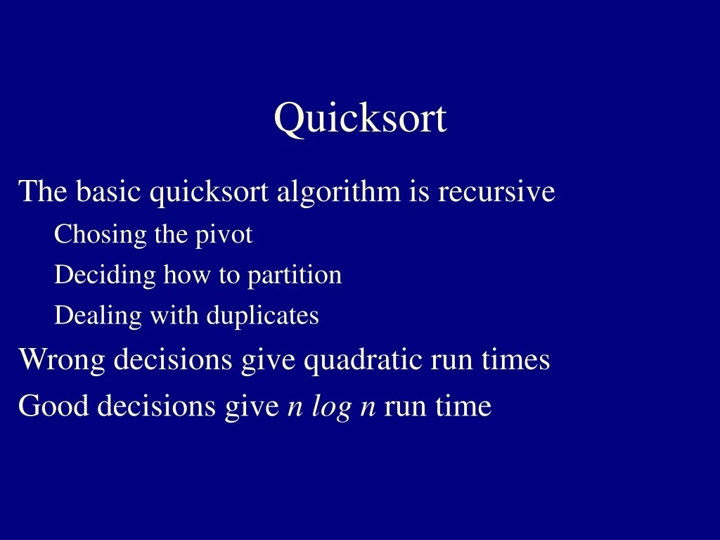PPT - The Quicksort Algorithm: Recursive Sorting Efficiency PowerPoint Presentation - ID:9681176