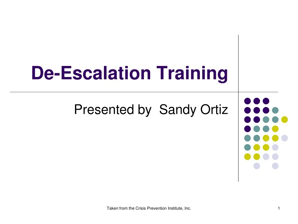 PPT - De-Escalation Training PowerPoint Presentation, free download ...
