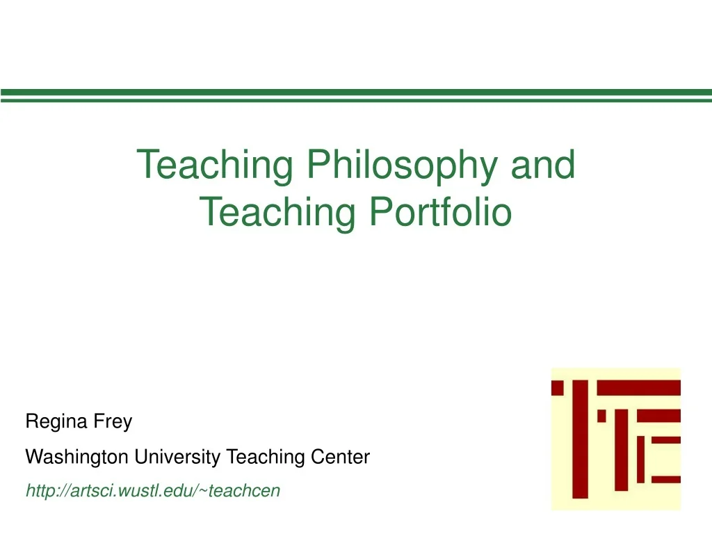 PPT - Teaching Philosophy and Teaching Portfolio PowerPoint ...