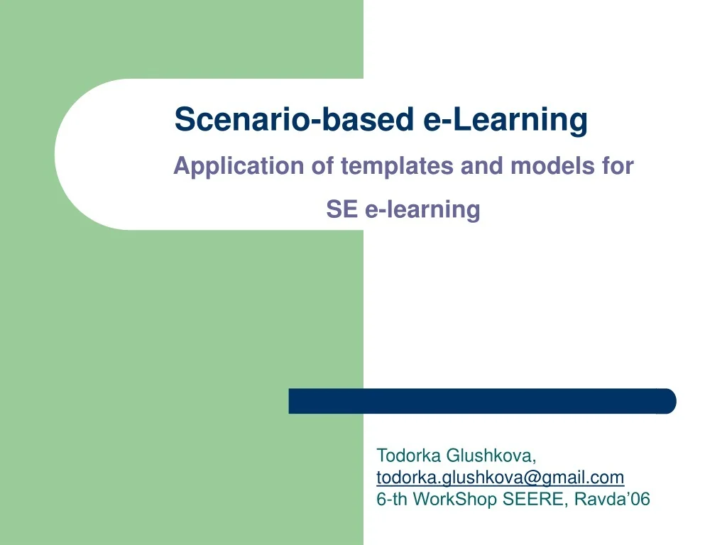 PPT - Scenario-Based e-Learning Templates for SE Education PowerPoint ...
