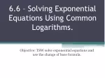 PPT - Solving Exponential Equations using Logarithms PowerPoint ...