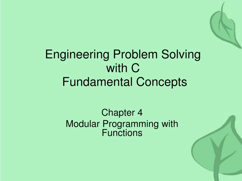 PPT - Modular Programming with Functions Advantages and Examples ...