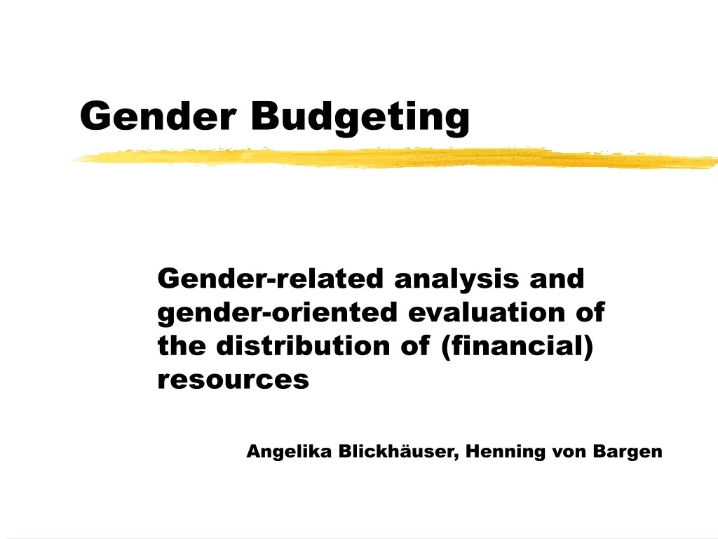 PPT - Gender Budgeting Analysis and Evaluation PowerPoint Presentation ...
