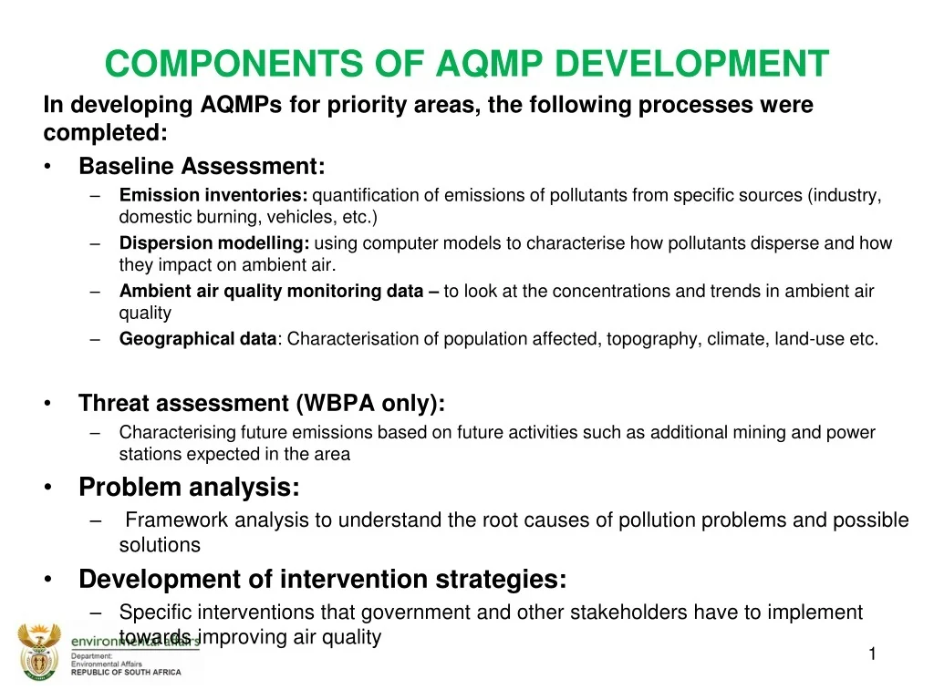 PPT - COMPONENTS OF AQMP DEVELOPMENT PowerPoint Presentation, free ...