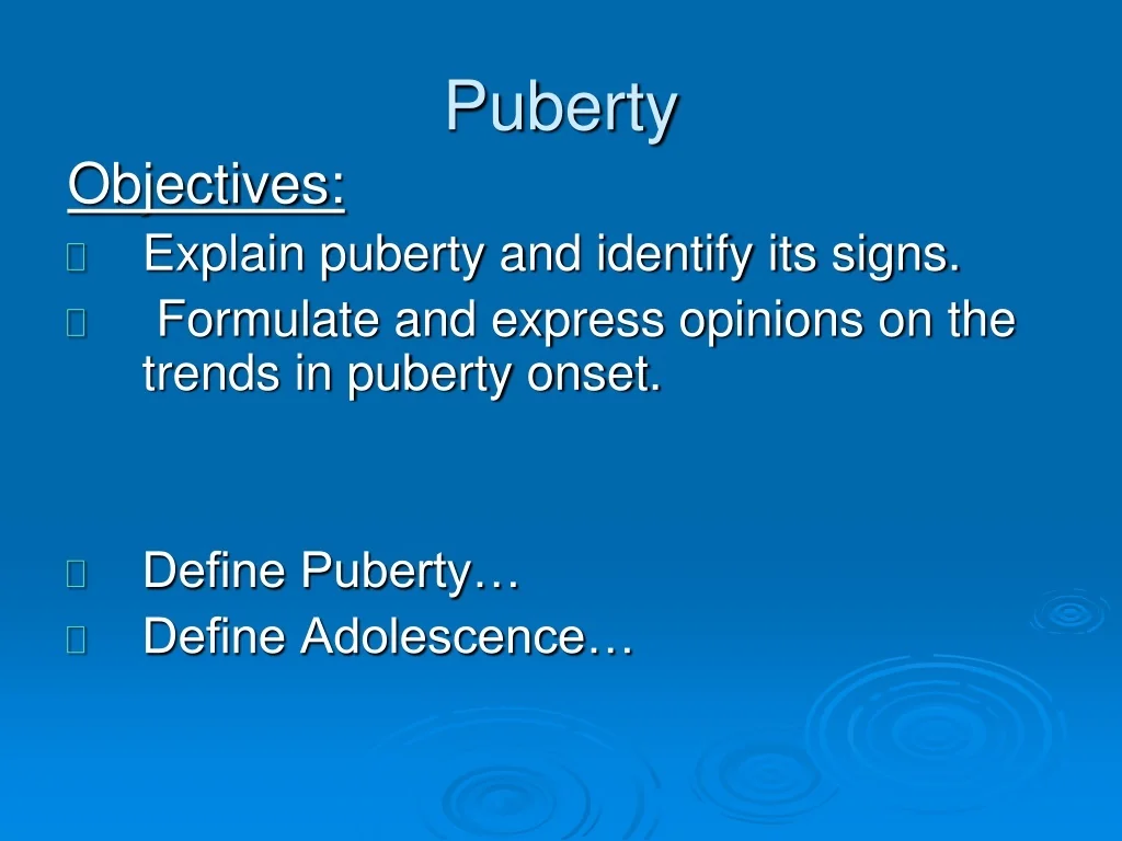 PPT - Puberty PowerPoint Presentation, free download - ID:9694399